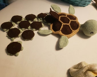 Turtle Memory Game Beginner Crochet Patter Turtle With Shell Pattern ...