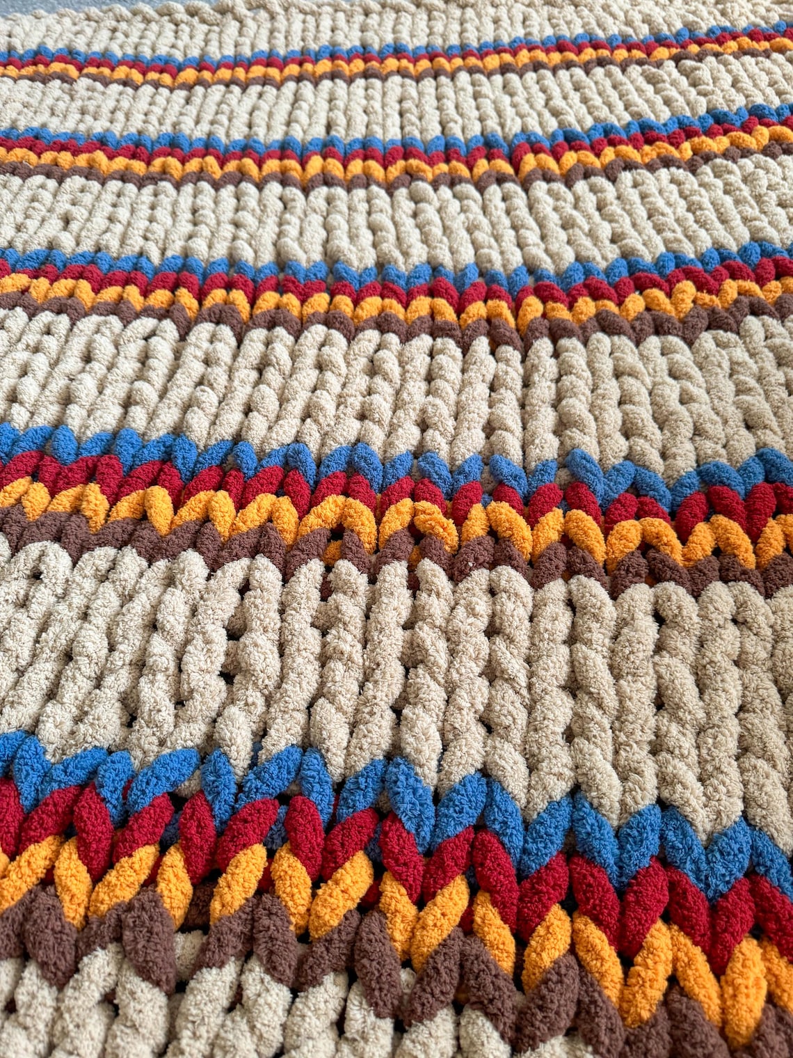 Chunky Hand Crochet Blanket - Etsy