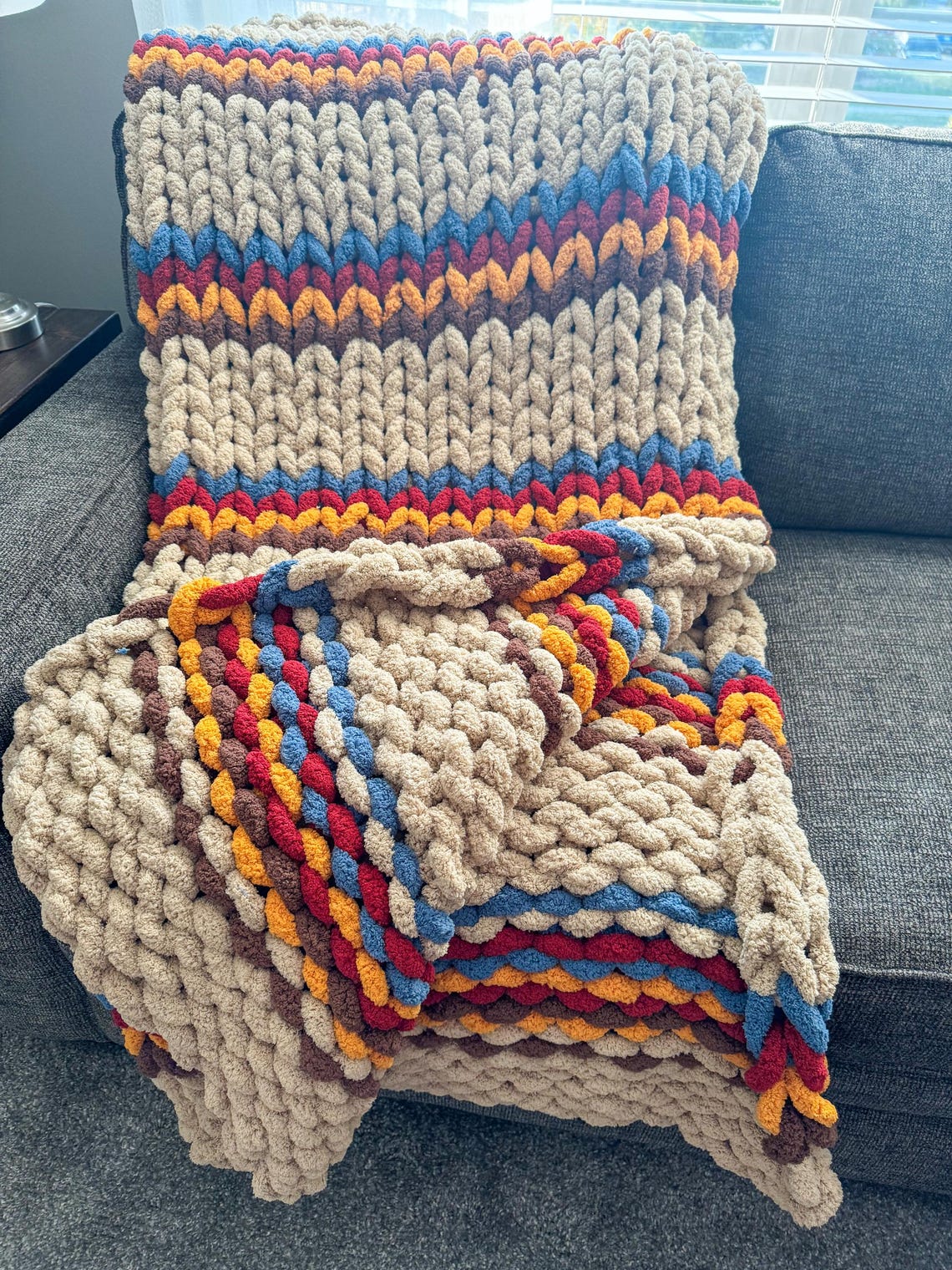 Chunky Hand Crochet Blanket - Etsy