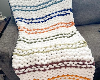 Chunky Hand Crochet Blanket - Etsy