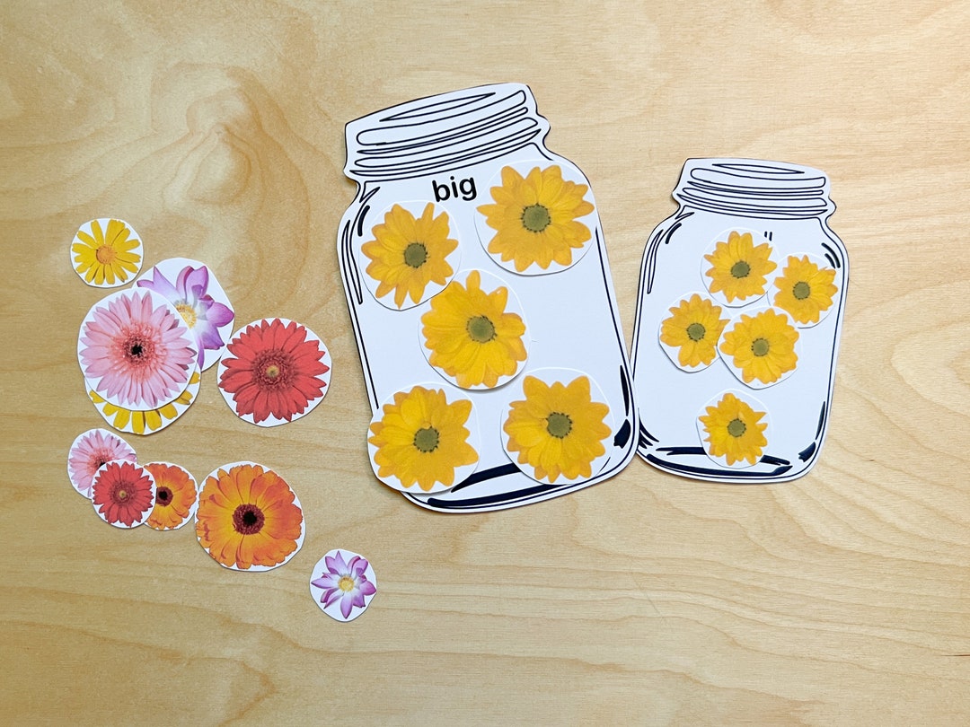 Flowers Big and Small Sorting / Montessori Aligned Printable - Etsy