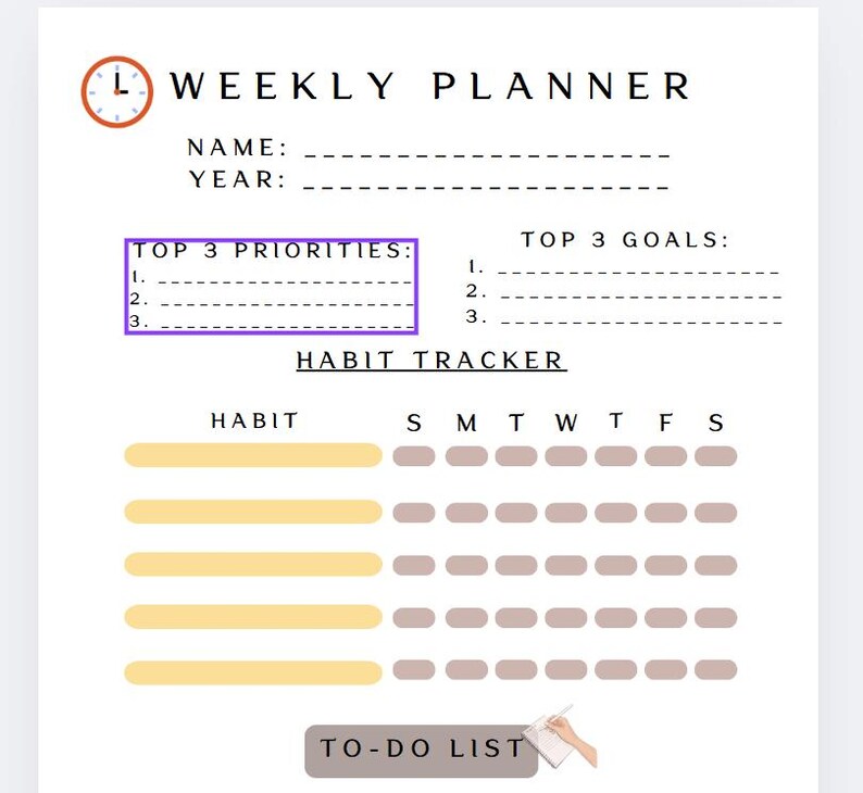 Weekly Planner Printable – Instant Download | Organize Your Week, Boost ...