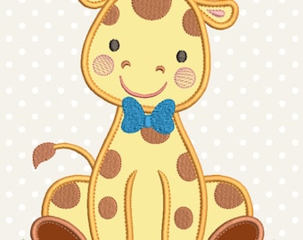 Applique Giraffe Machine Embroidery Design Zoo Baby Cute Safari Animal ...
