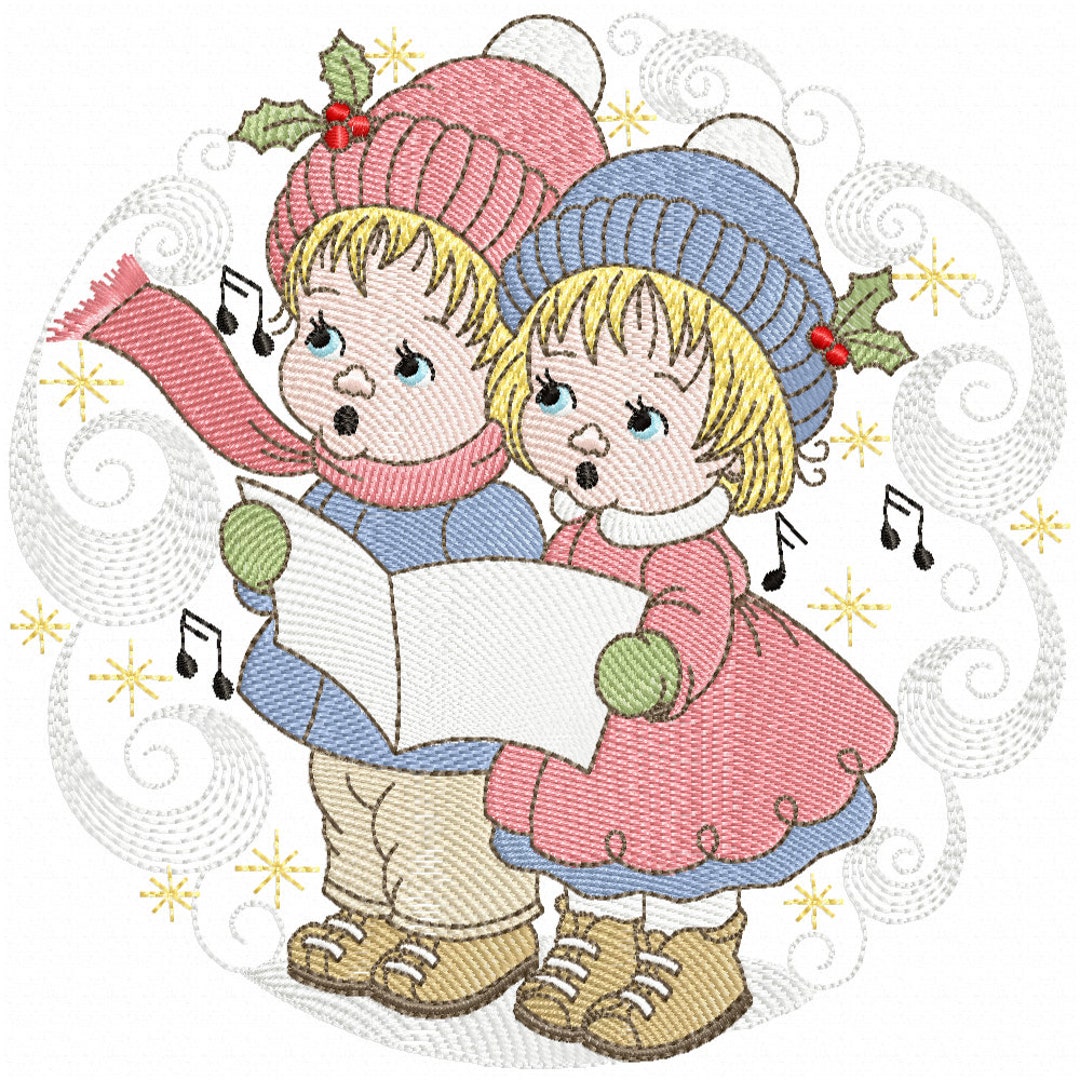 Cute Kids Embroidery Design, Kids Christmas Embroidery Designs, Girl ...