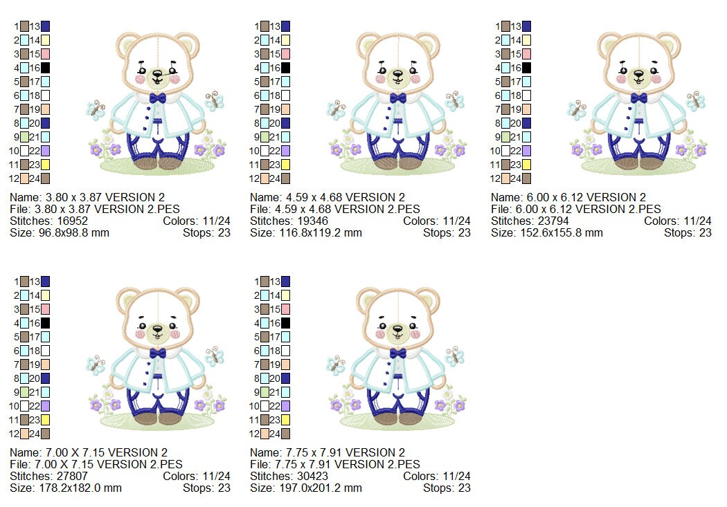 BEAR APPLIQUE EMBROIDERY Design, Cute Bear-boy, Machine Embroidery ...