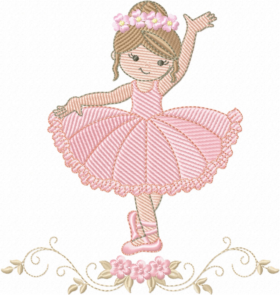Ballerina Girl Machine Embroidery Design Pattern (instant Download) - Etsy