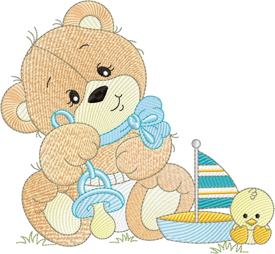 CUTE BEAR Embroidery Design, Baby Boy Bear Machine Embroidery Design ...