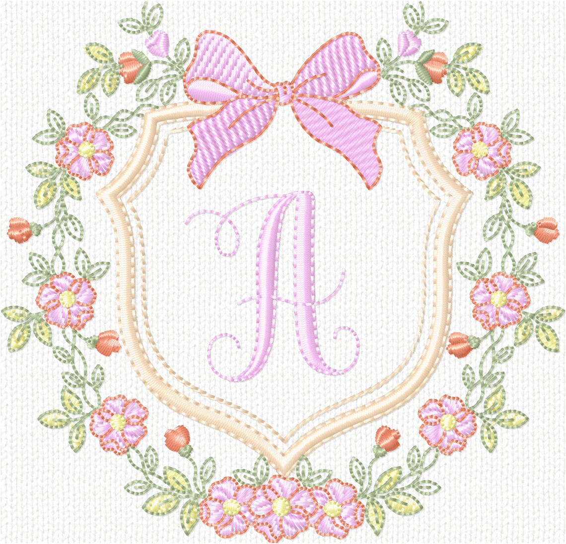 Monogram Embroidery Design Alphabet Font Machine - Etsy