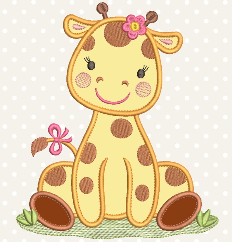 Applique Giraffe Machine Embroidery Design Zoo Baby Girl Cute - Etsy