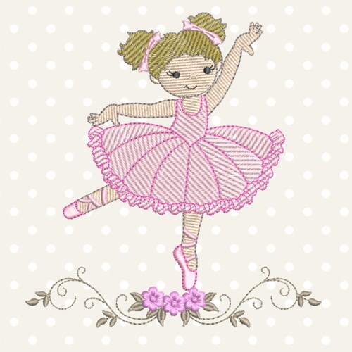 Ballerina Embroidery Design 3 Sizes Instant Download - Etsy