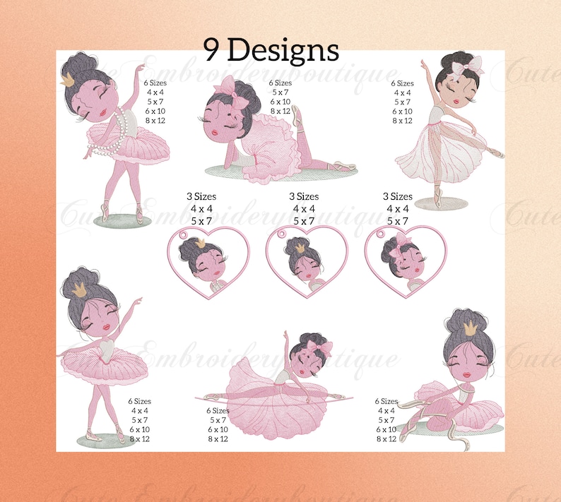 Ballerina Embroidery Designs Bundle – Ballet Machine Pattern (instant ...