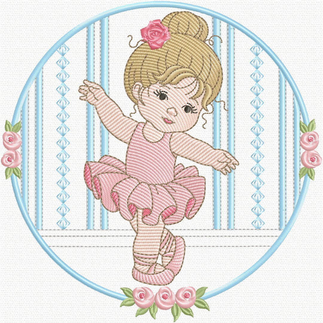 Cute Ballerina Embroidery Design – Girl Ballet Pattern (digital ...