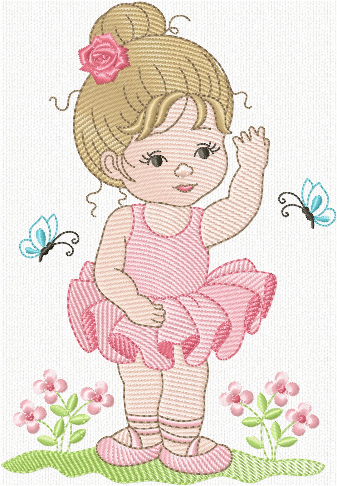 Cute Ballerina Girl Embroidery Design – Machine Embroidery Pattern ...