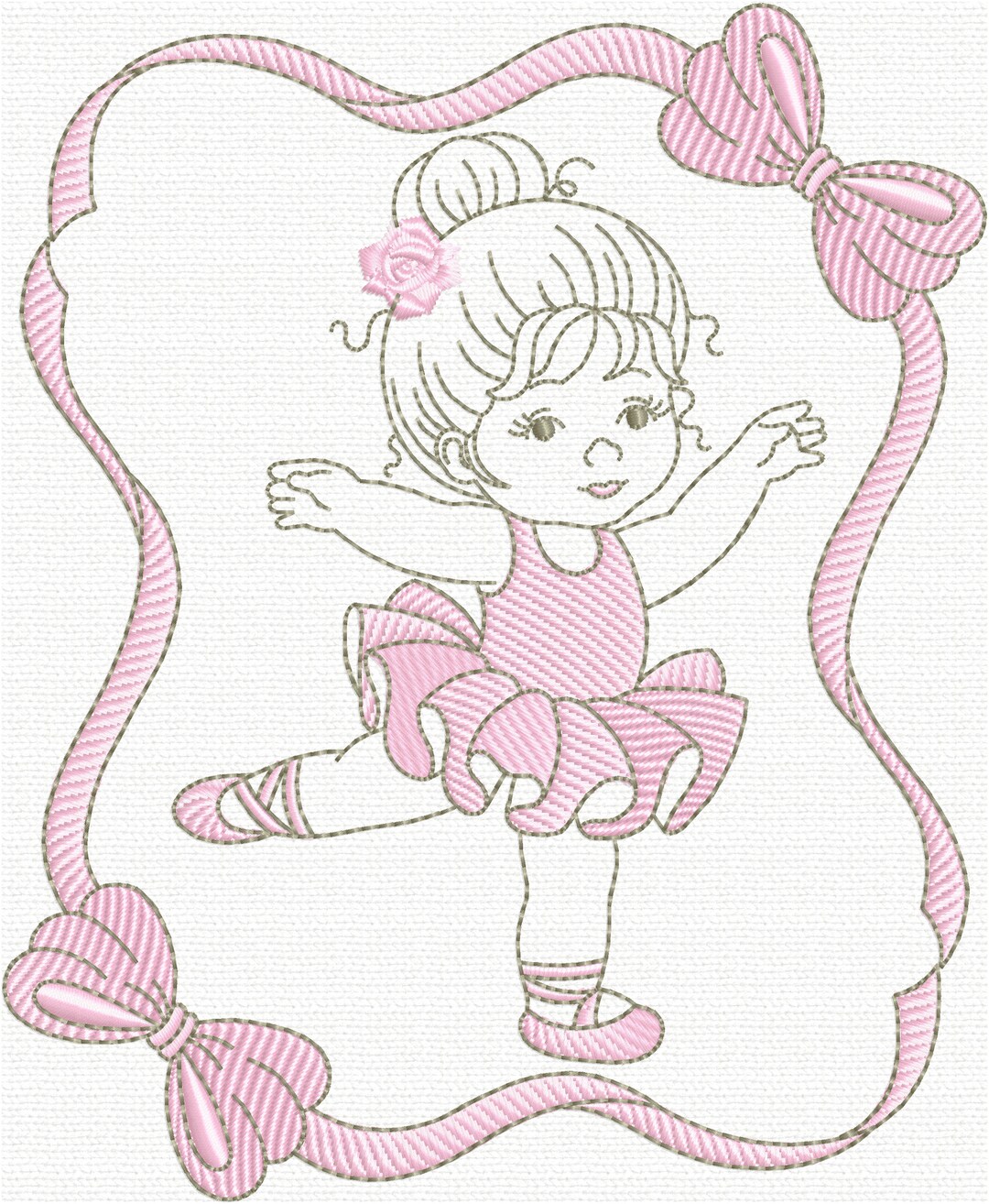 Cute Ballerina Machine Embroidery Designs - Girl Ballet Embroidery ...