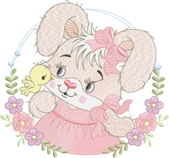 BUNNY EASTER Machine Embroidery Design Rabbit Embroidery - Etsy