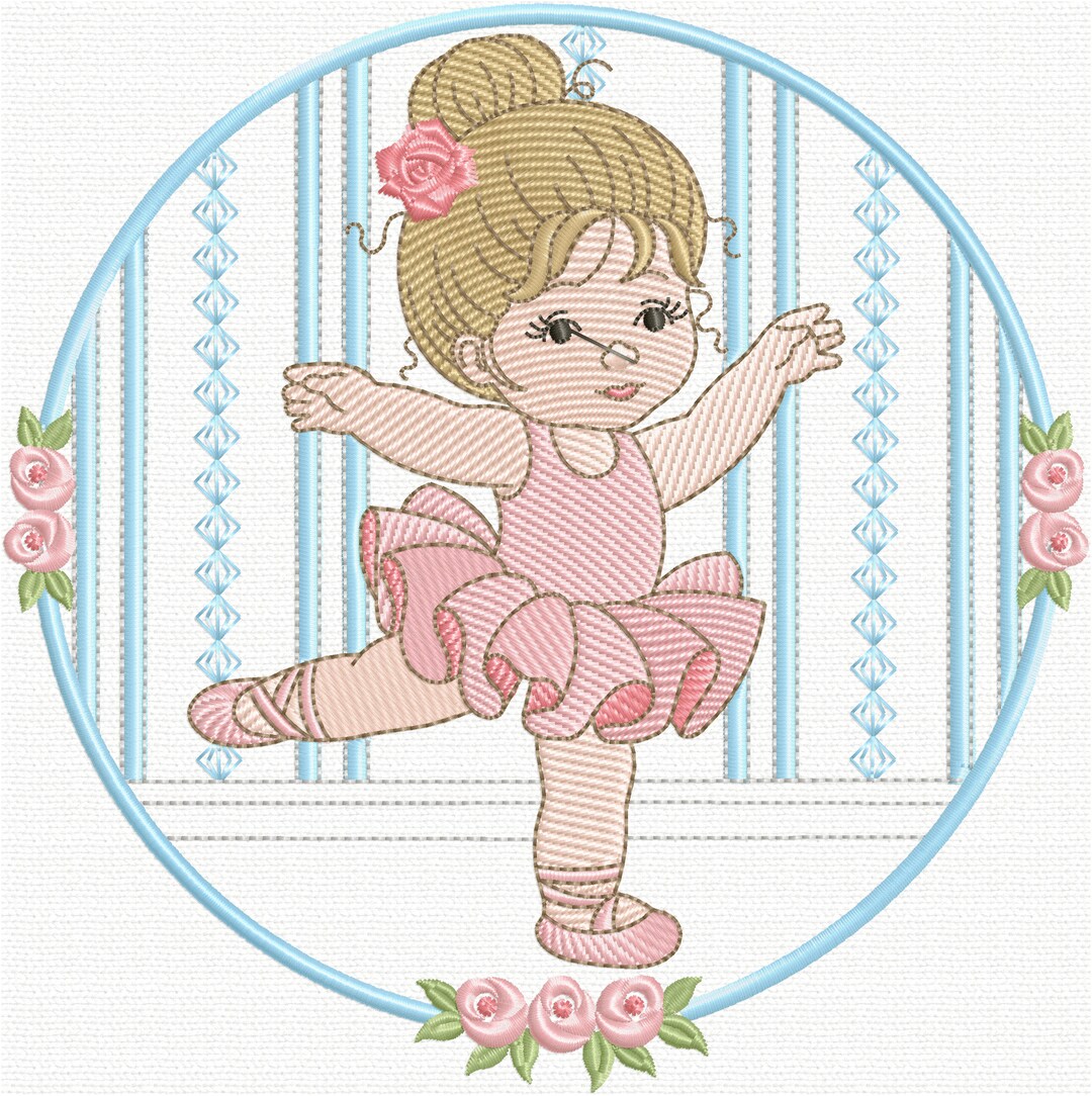 Cute Ballerina Machine Embroidery Designs - Girl Ballet Embroidery ...
