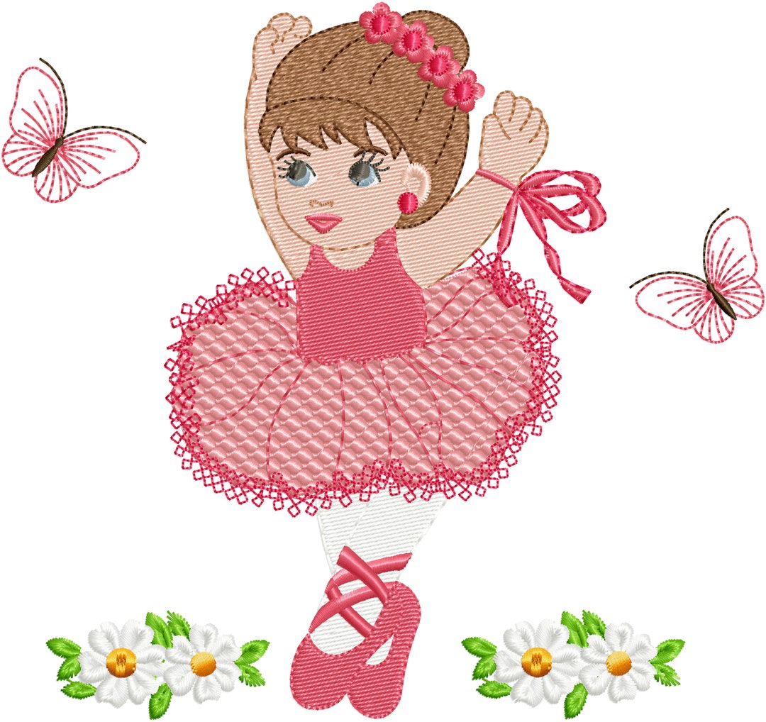 BALLERINA Machine Embroidery Designs Girl Ballet Embroidery - Etsy