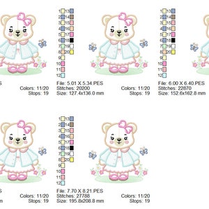 BEAR APPLIQUE EMBROIDERY Design, Cute Bear-girl, Machine Embroidery ...