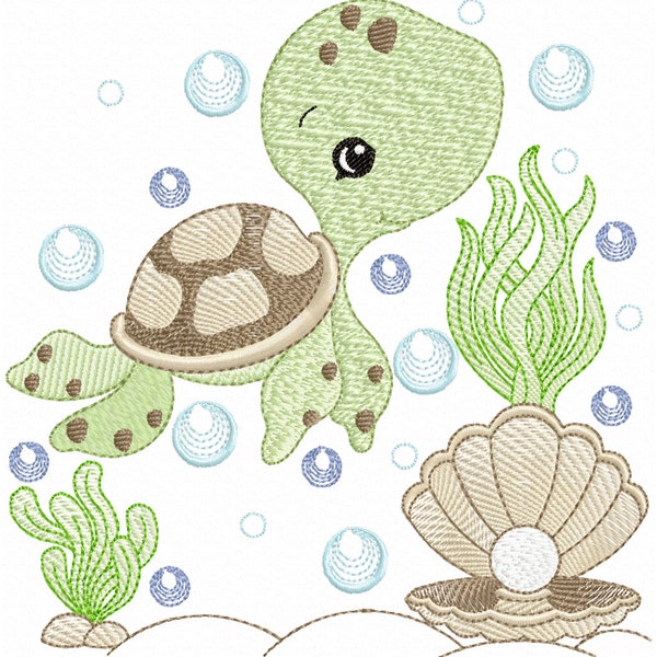 Turtle Embroidery - Etsy