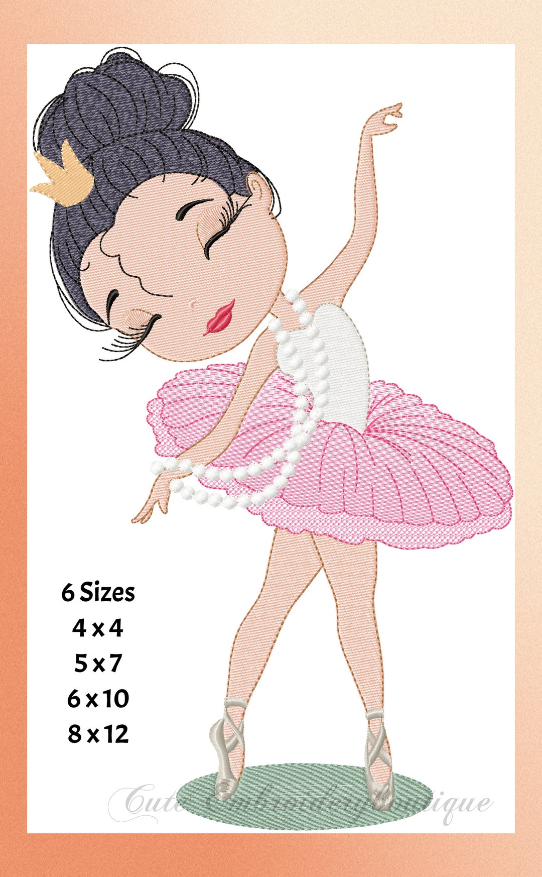 CUTE BALLERINA Machine Embroidery Designs - Girl Embroidery Design ...
