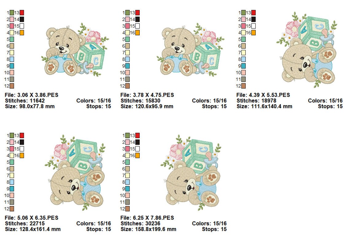 Cute BEAR Embroidery Design Baby Boy Bear Machine Embroidery - Etsy