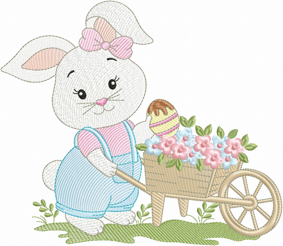 BUNNY EASTER Machine Embroidery Design Rabbit Embroidery Designs, Baby ...