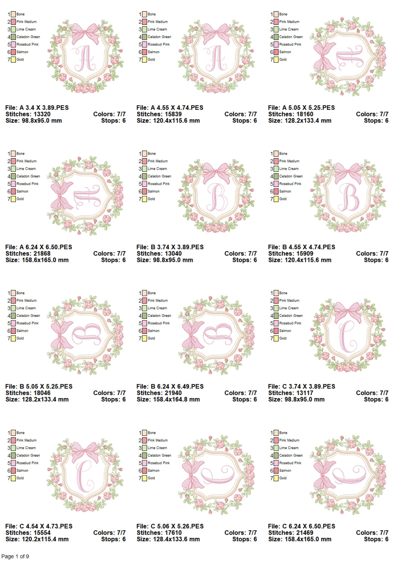 Monogram Embroidery Design Alphabet Font Machine - Etsy