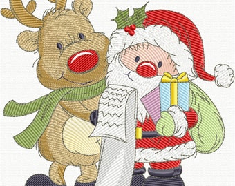 Santa Embroidery Design, Christmas Embroidery Designs, Cute Santa ...