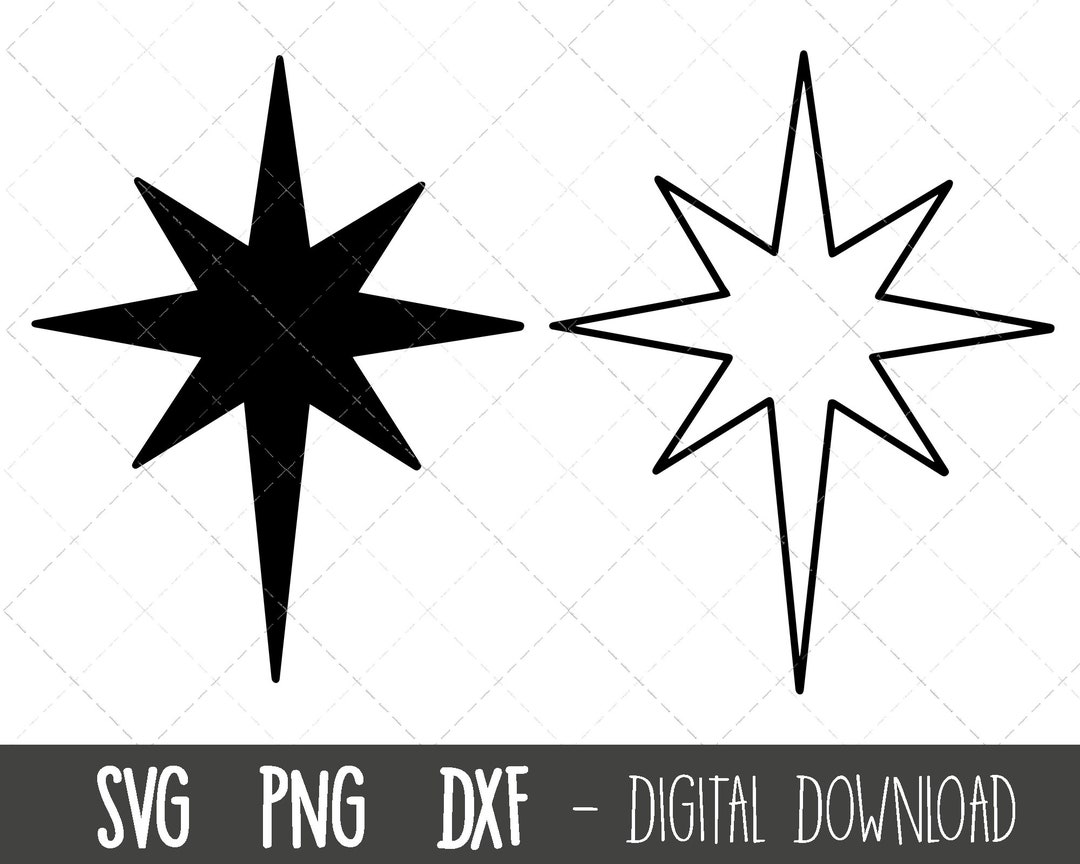 North Star Svg, Star of Bethlehem Svg, Star Svg, Star Clipart, Holiday ...