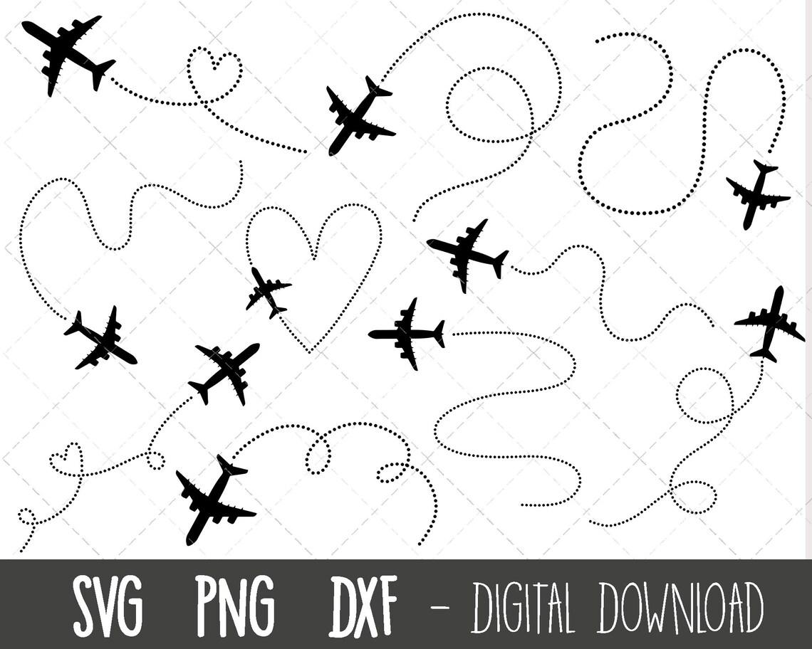 Airplane SVG Bundle Plane Path Bundle PNG Files for Cutting | Etsy