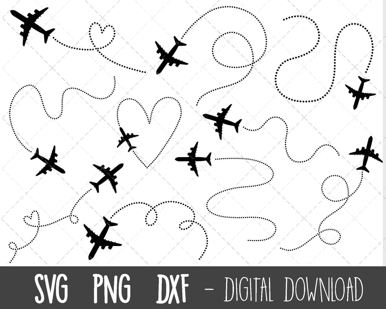 Airplane SVG Bundle, Plane Path Bundle PNG Files for Cutting Machines ...