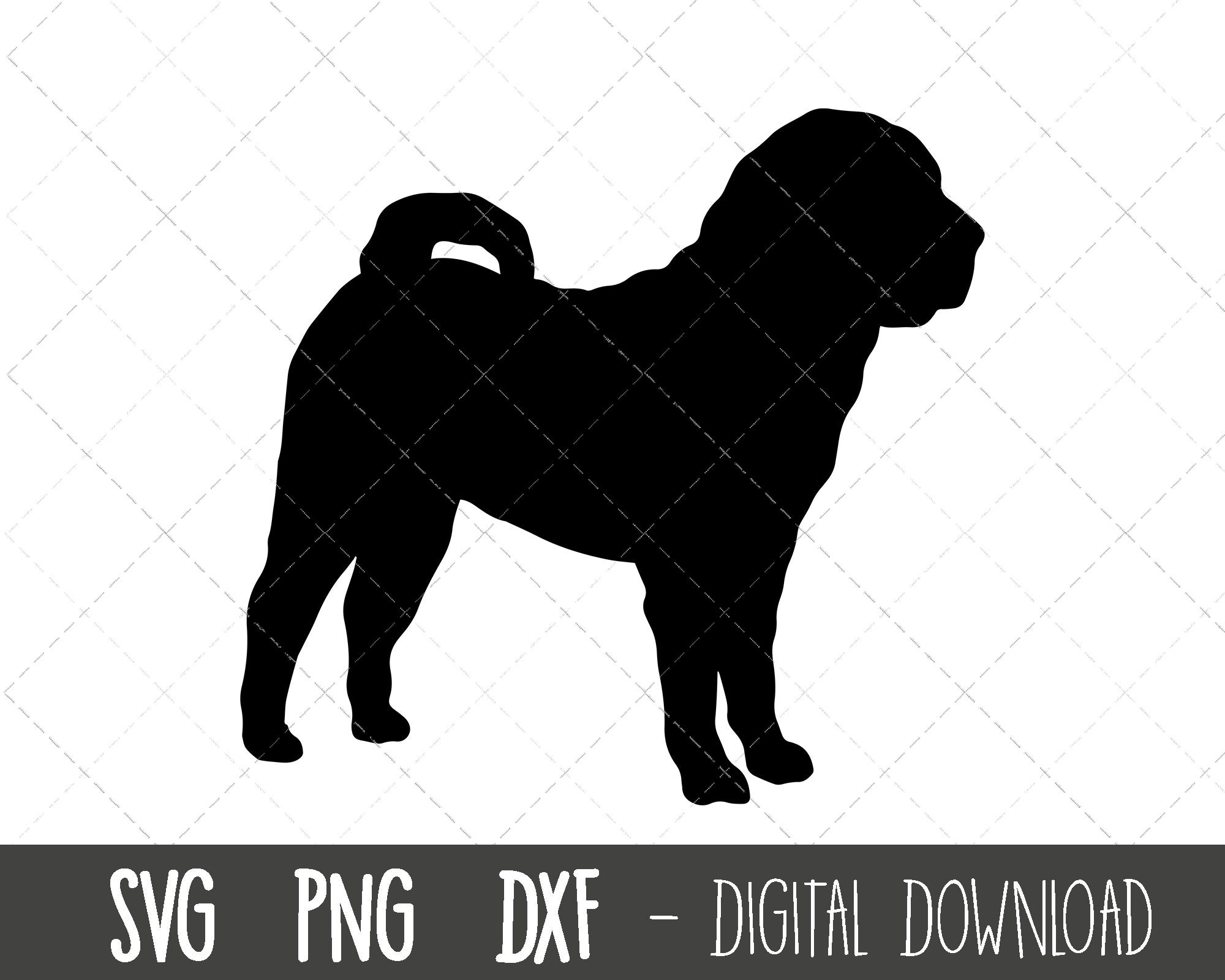 Shar Pei Svg Dog Svg Shar Pei Silhouette Shar Pei Outline - Etsy UK