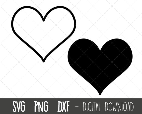Heart Svg Black Heart Svg Heart Silhouette Heart Clipart | Etsy