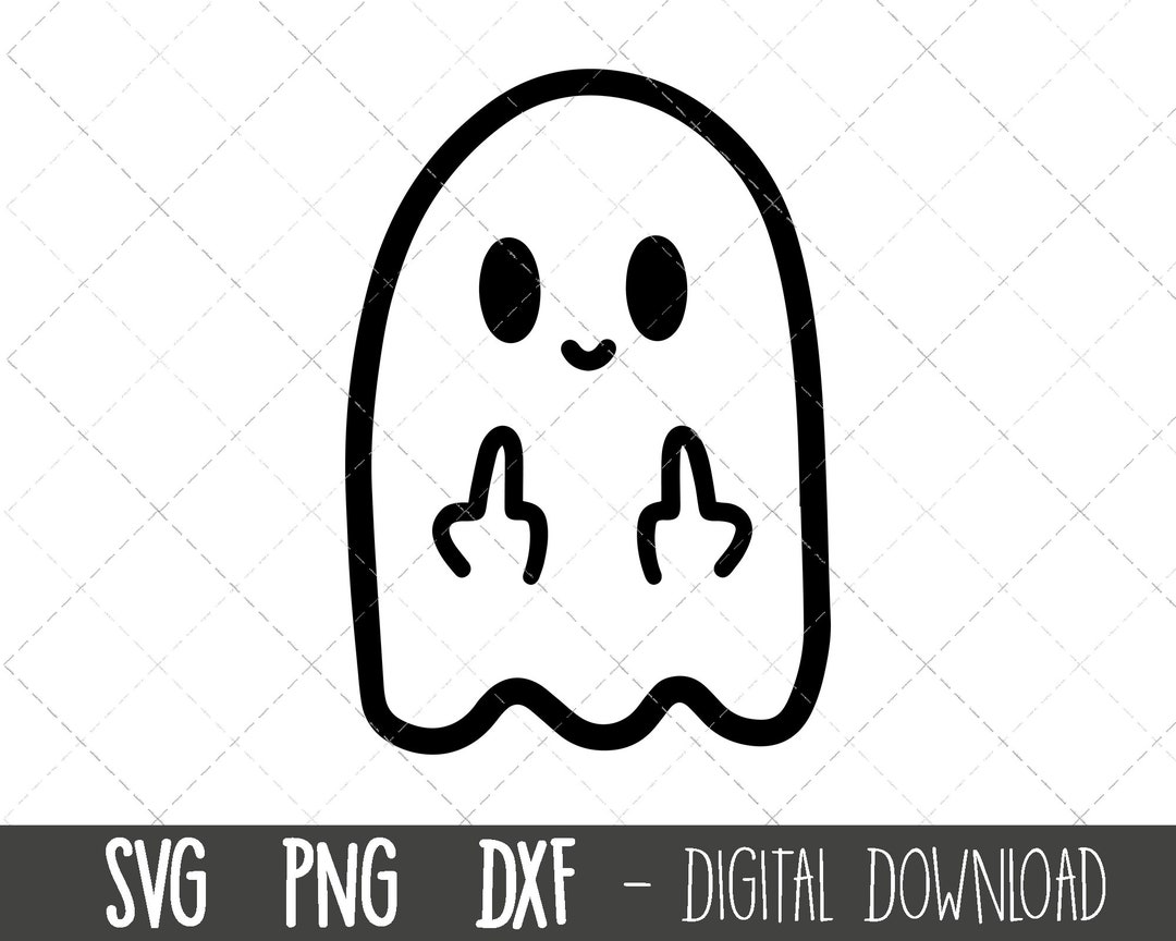 Ghost Middle Finger SVG, Funny Ghost Svg, Cute Halloween Ghost Svg ...
