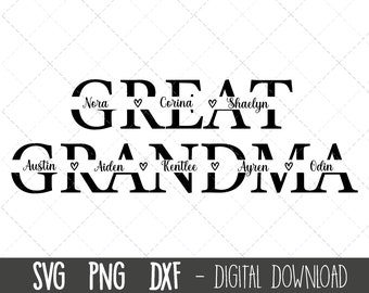 Grandma SVG, Grandmother Svg, Grandma Split Name Frame Svg, Granny Svg ...