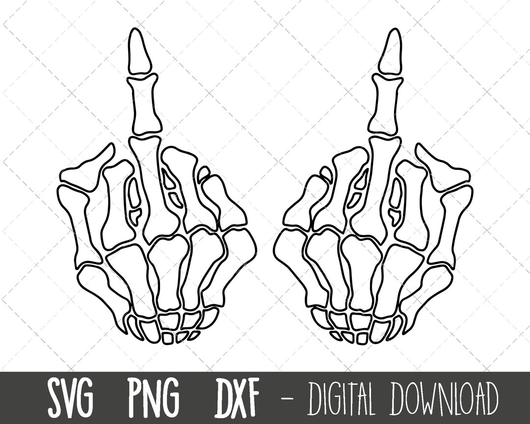 Skeleton Middle Fingers SVG, Skeleton Png, Skeleton Clipart, Halloween ...