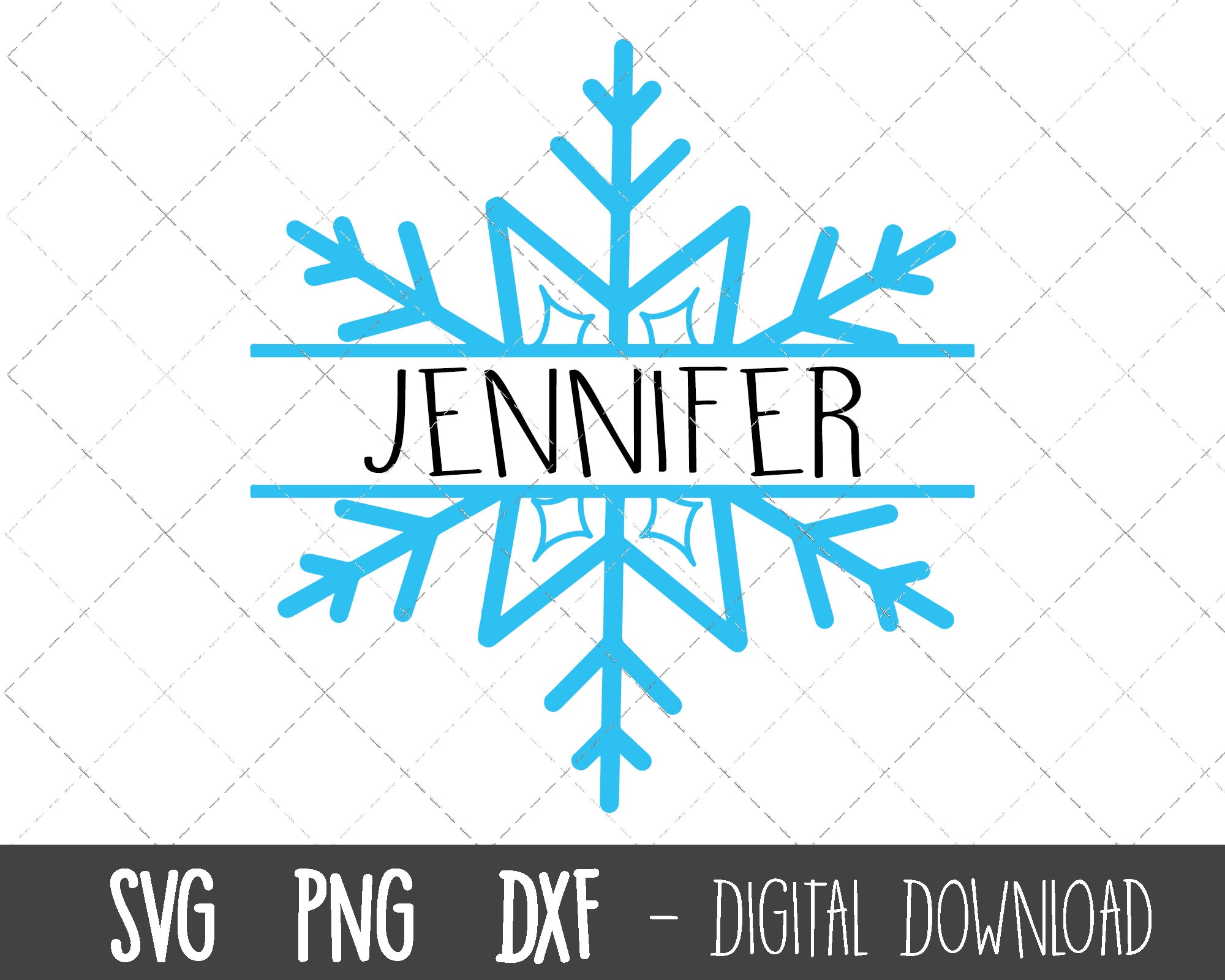 Snowflake Svg Snowflake Name Frame Svg Christmas Svg Winter | Etsy