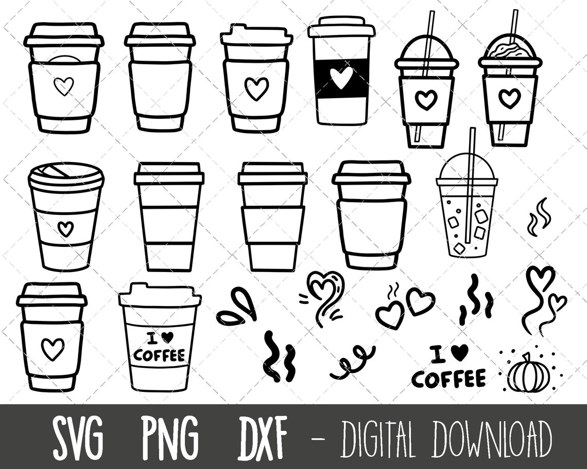 Coffee cup svg coffee cup bundle takeaway cup svg starbucks | Etsy