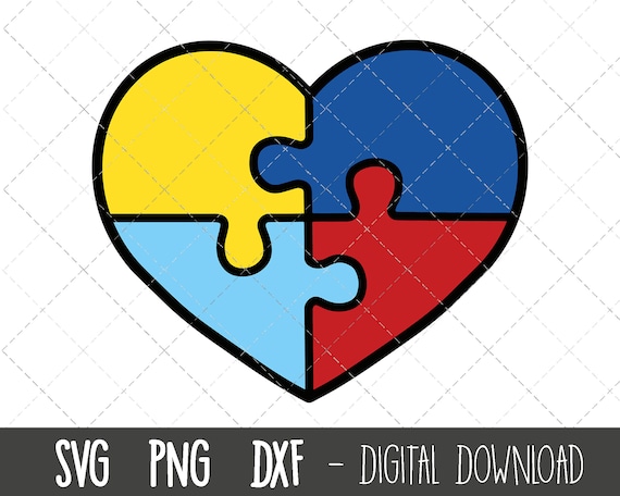 Autism Heart Svg Autism Svg Autism Clipart Autism Cut File - Etsy