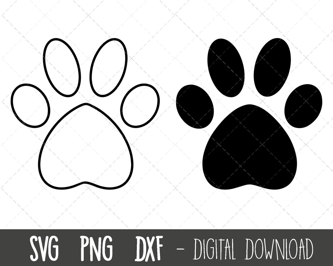 Dog Paw Print SVG, Paw Print Outline Svg, Paw Svg, Animal Paw Print Svg ...
