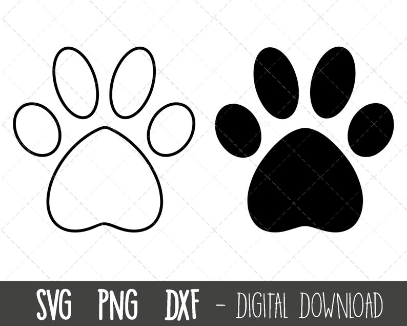 Dog Paw Print SVG Paw Print Outline Svg Paw Svg Animal Paw - Etsy Israel