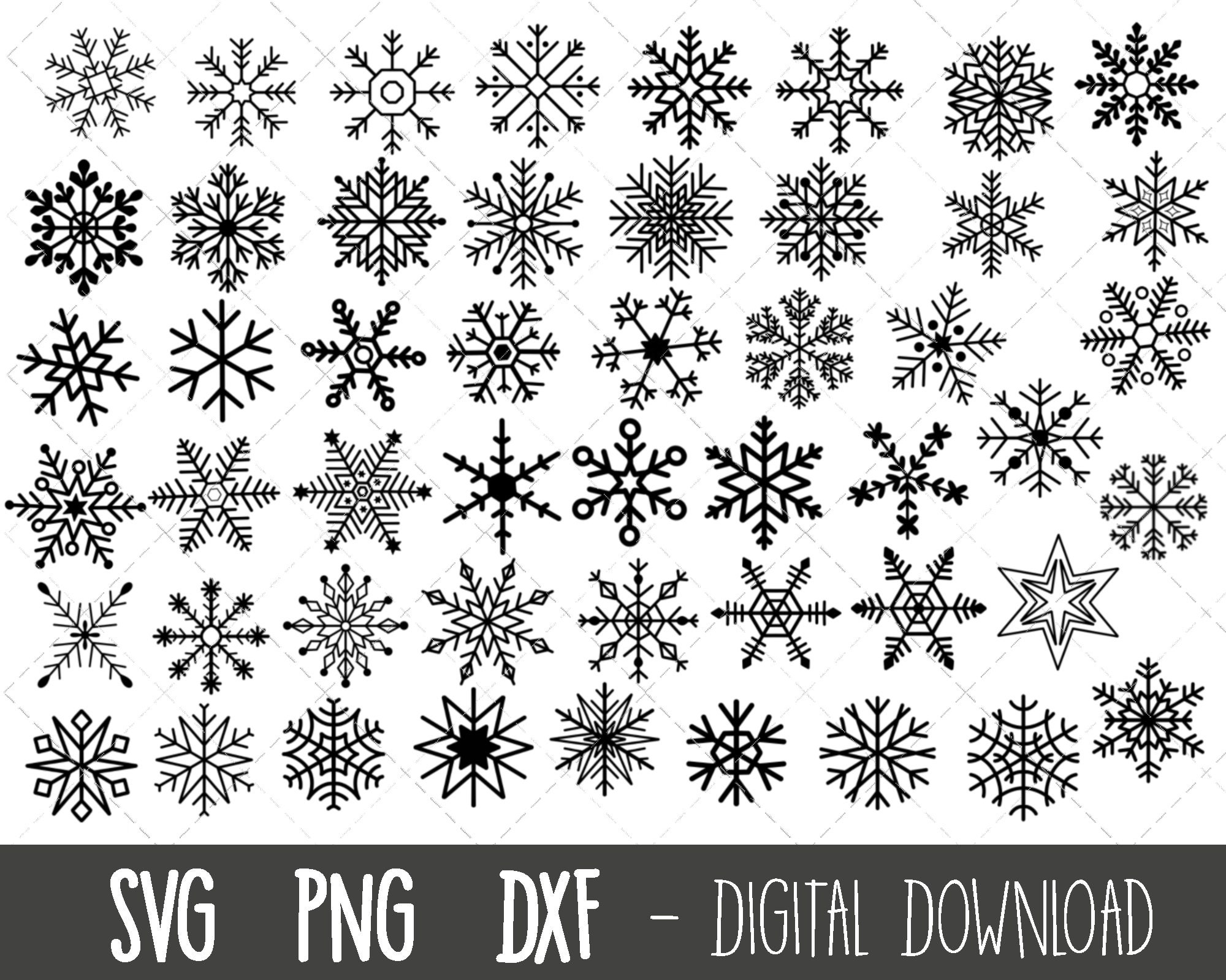 Snowflake Svg Bundle, Snowflake Clipart, Snow Svg, Christmas Svg ...