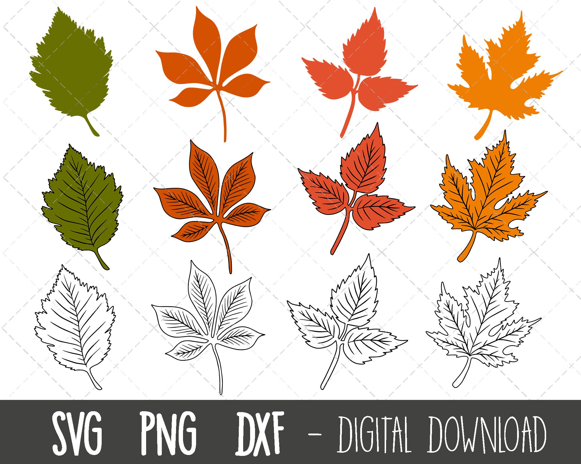 Fall Leaves SVG, Autumn Leaves Svg Clipart, Leaves Clipart Bundle ...