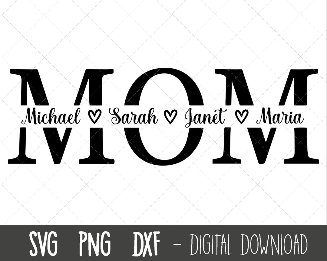 Custom Mom SVG, Mother Svg, Mother's Day SVG, Mom Split Name Frame Svg ...