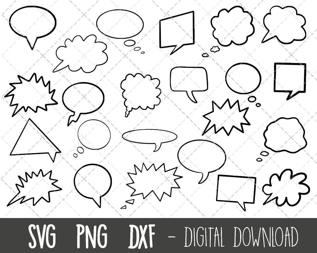 Speech Bubble SVG, Speech Bubble Clipart, Comic Speech Bubble Svg ...