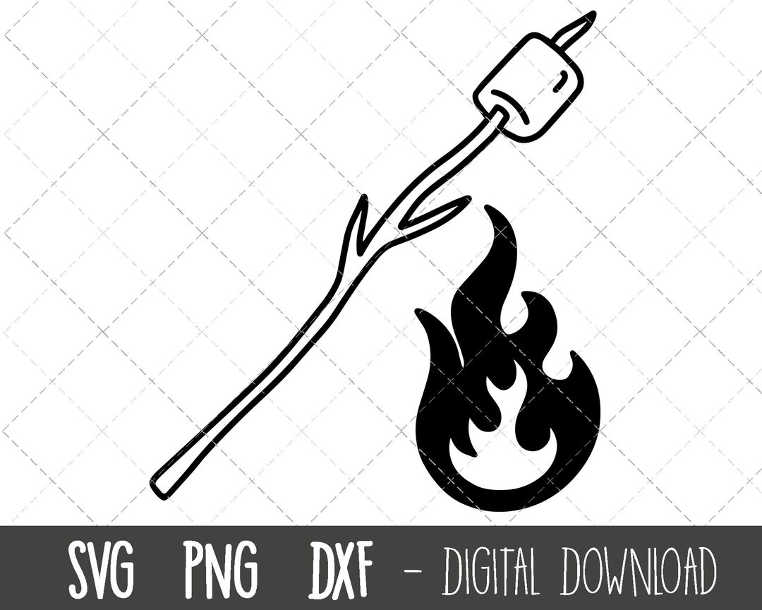 Roasting Marshmallow SVG, Marshmallow Clipart, Winter Svg, Christmas ...