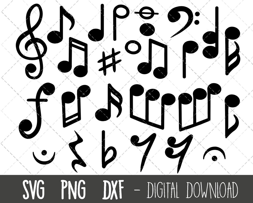 Musical Notes Svg Bundle, Treble Clef Svg, Quaver Svg, Music Notation ...