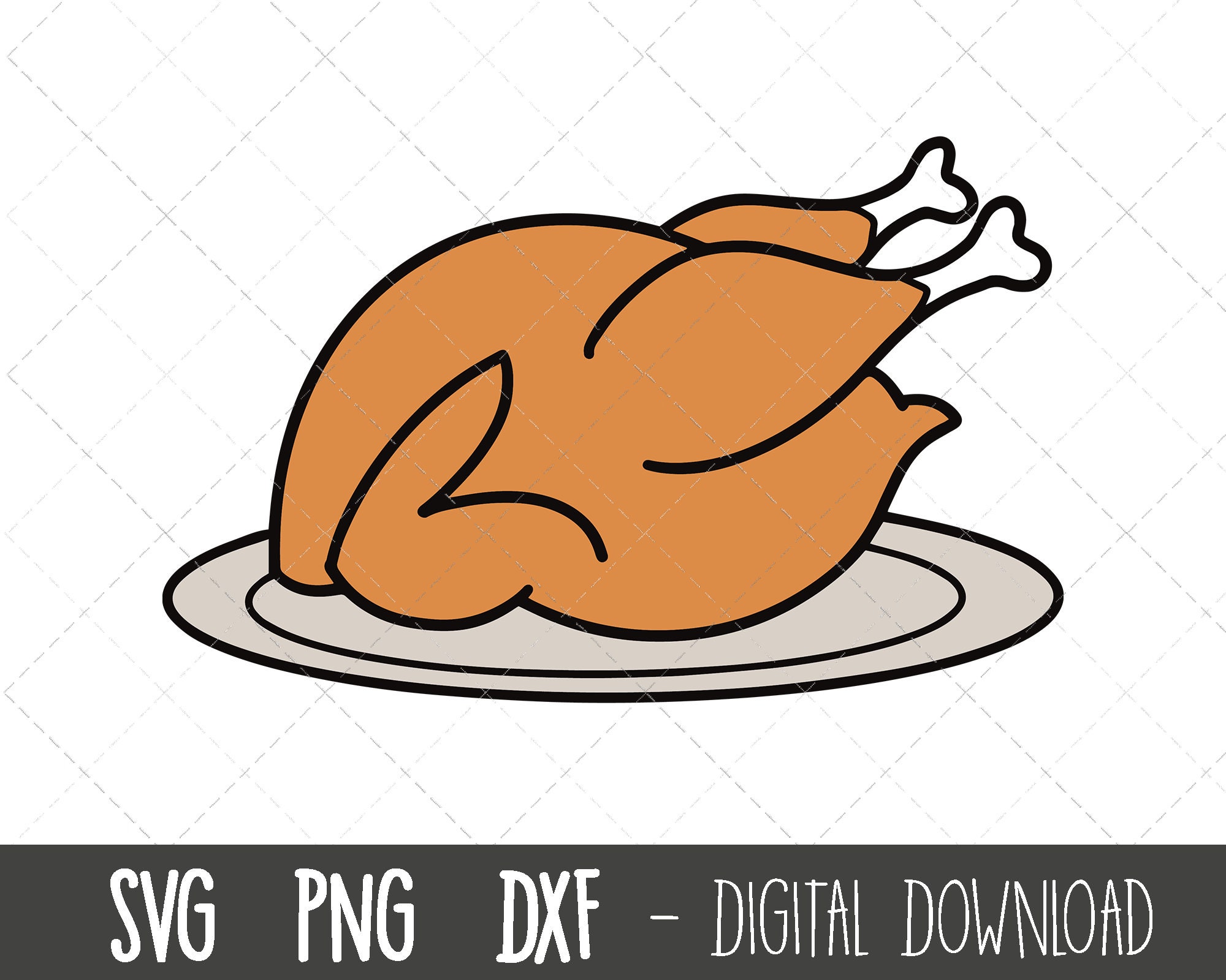 Cooked Turkey Outline Clip Art