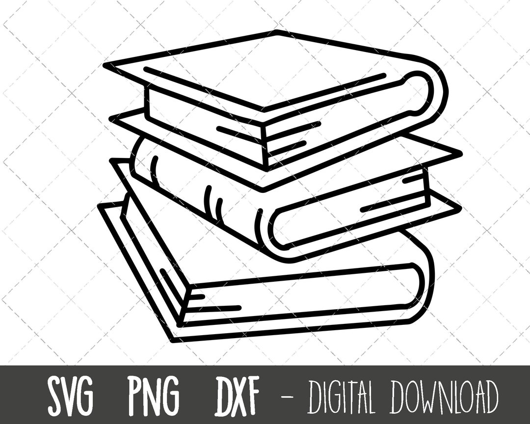 Book Stack Svg Books Clipart Books Svg School Svg School Clipart College Clipart Dxf School ...
