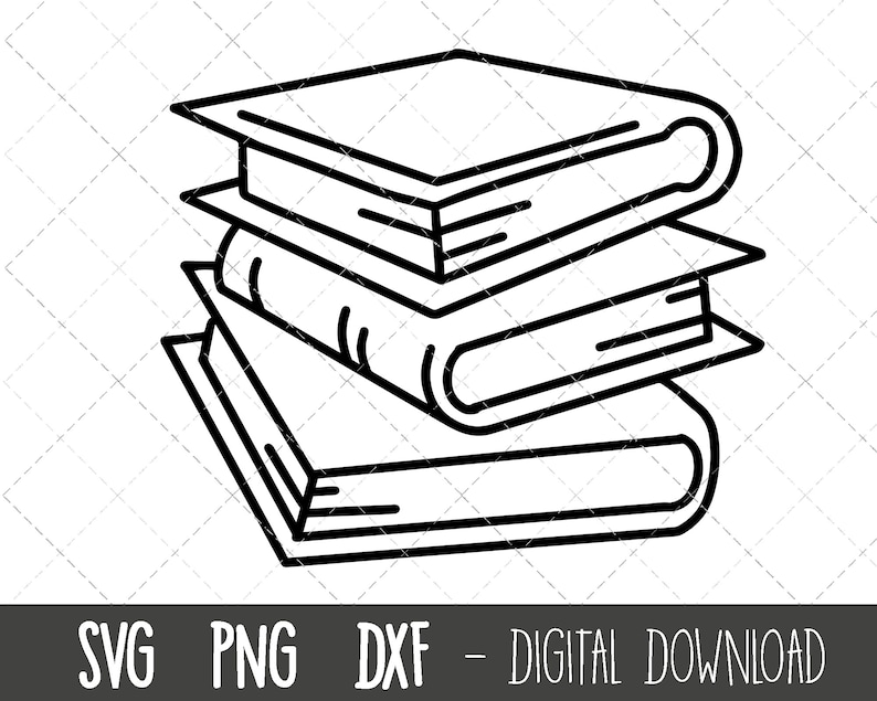 Book Stack Svg Books Clipart Books Svg School Svg School - Etsy